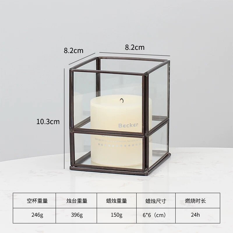 Светло-бежевая цилиндрическая электрическая свечная подставка с стеклянной вазой для элегантного домашнего декора,