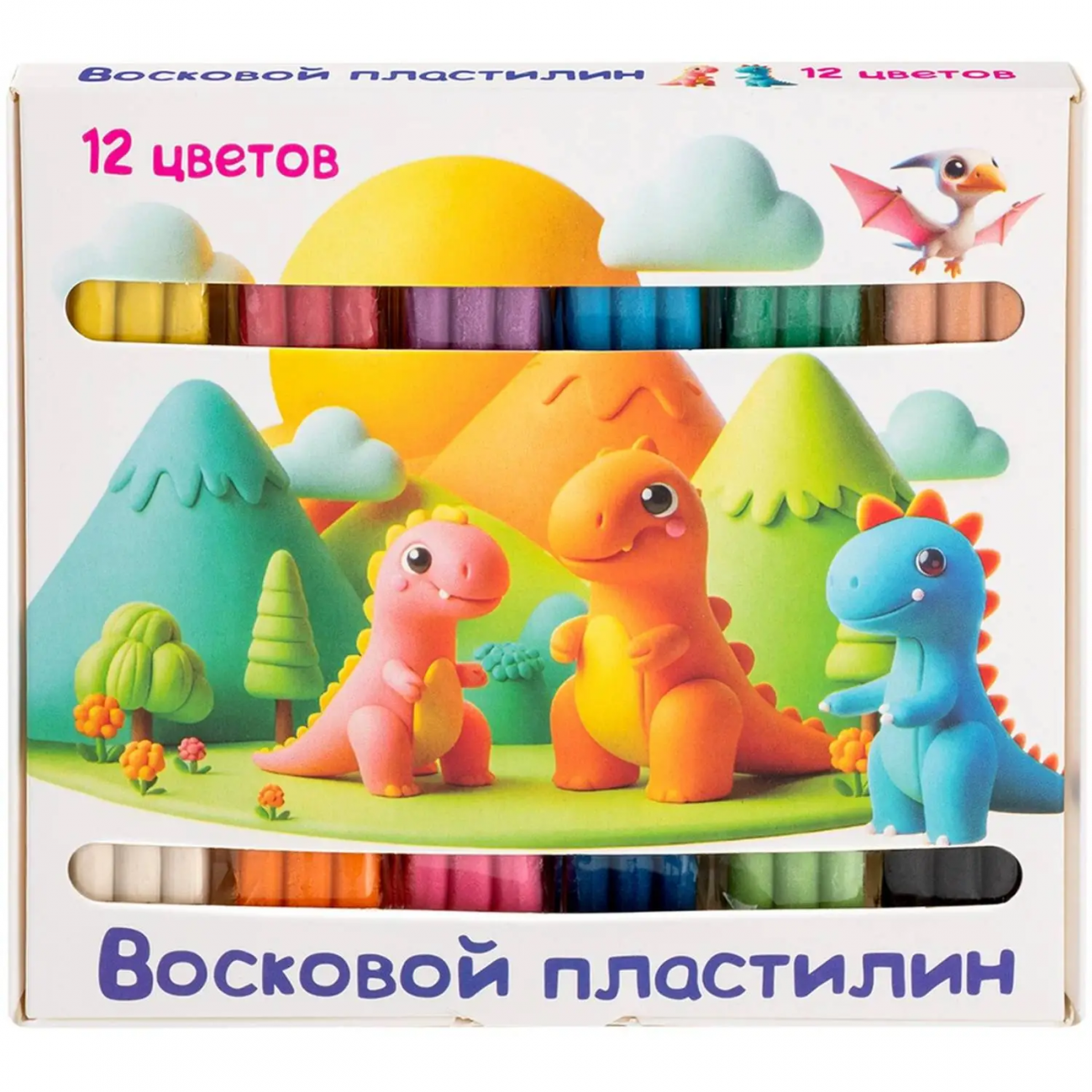 Пластилин д/лепки детский Восковой пластилин 12 цветов DMR12 набор Genio Kids 2295816