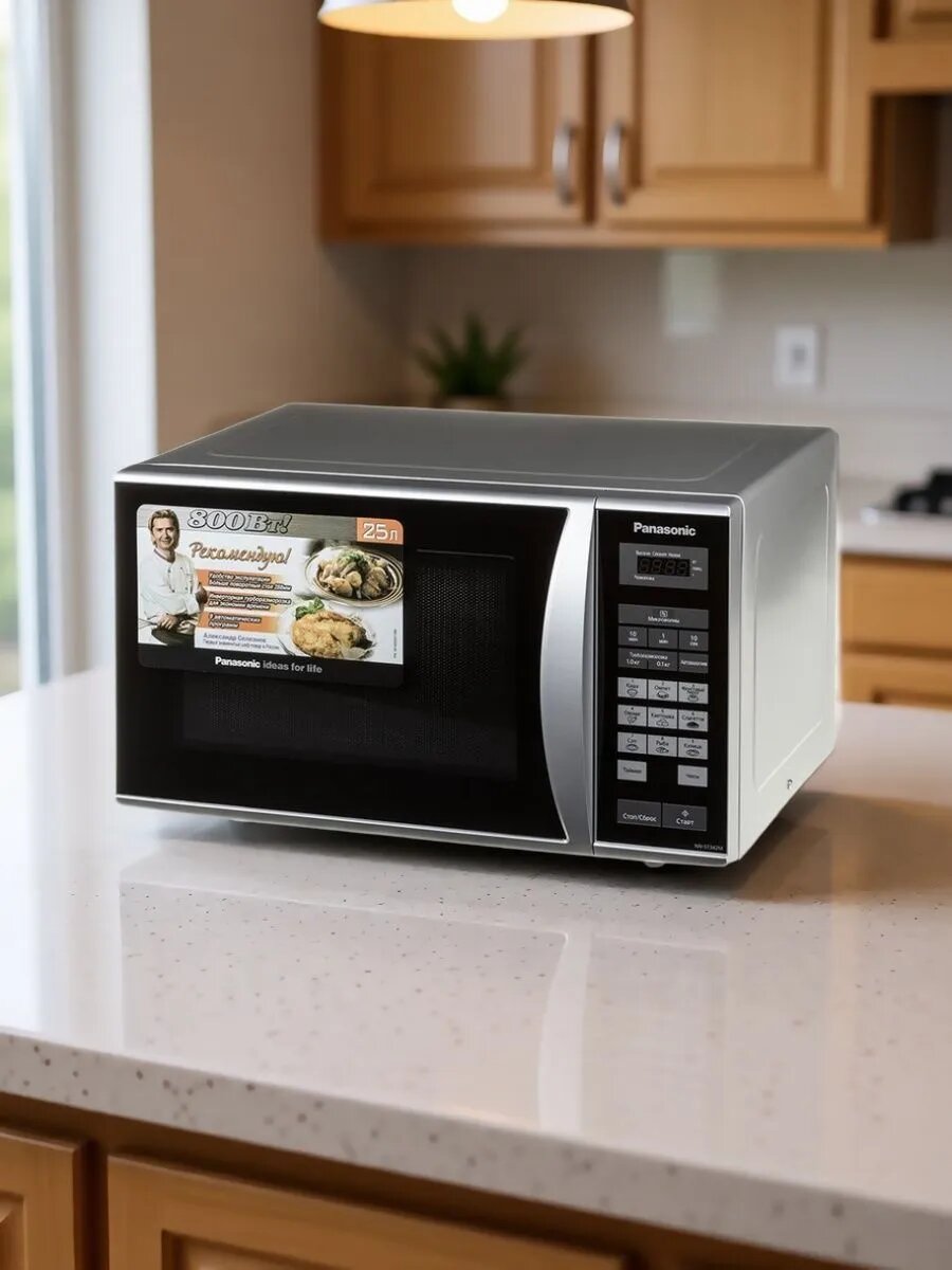 Микроволновая печь Panasonic, NN-ST342MZPE, мощность микроволн 850 Вт, блокировка от детей — фото 1