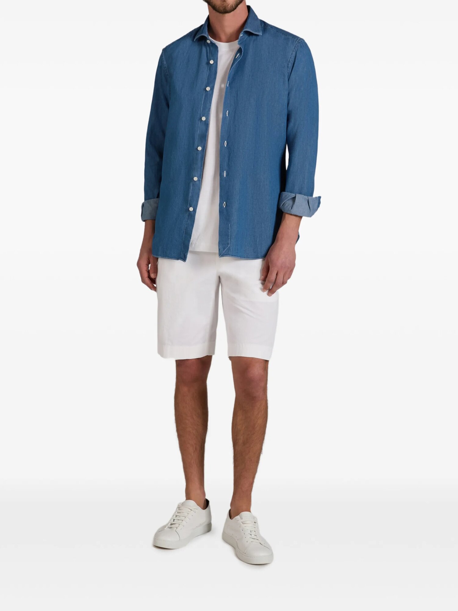 Шорты Slowear Flap-detail shorts, размер 48, белый — фото 1