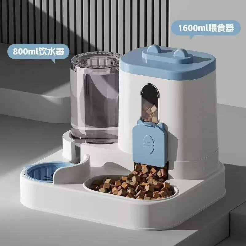 Кормушка для кошек, 3300 мл, большая емкость, для сухого и влажного разделения