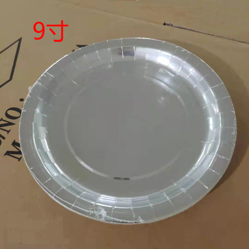 Серебряная фольгированная посуда для праздников и дней рождения, декоративные тарелки и стаканы из фольги, оптовая