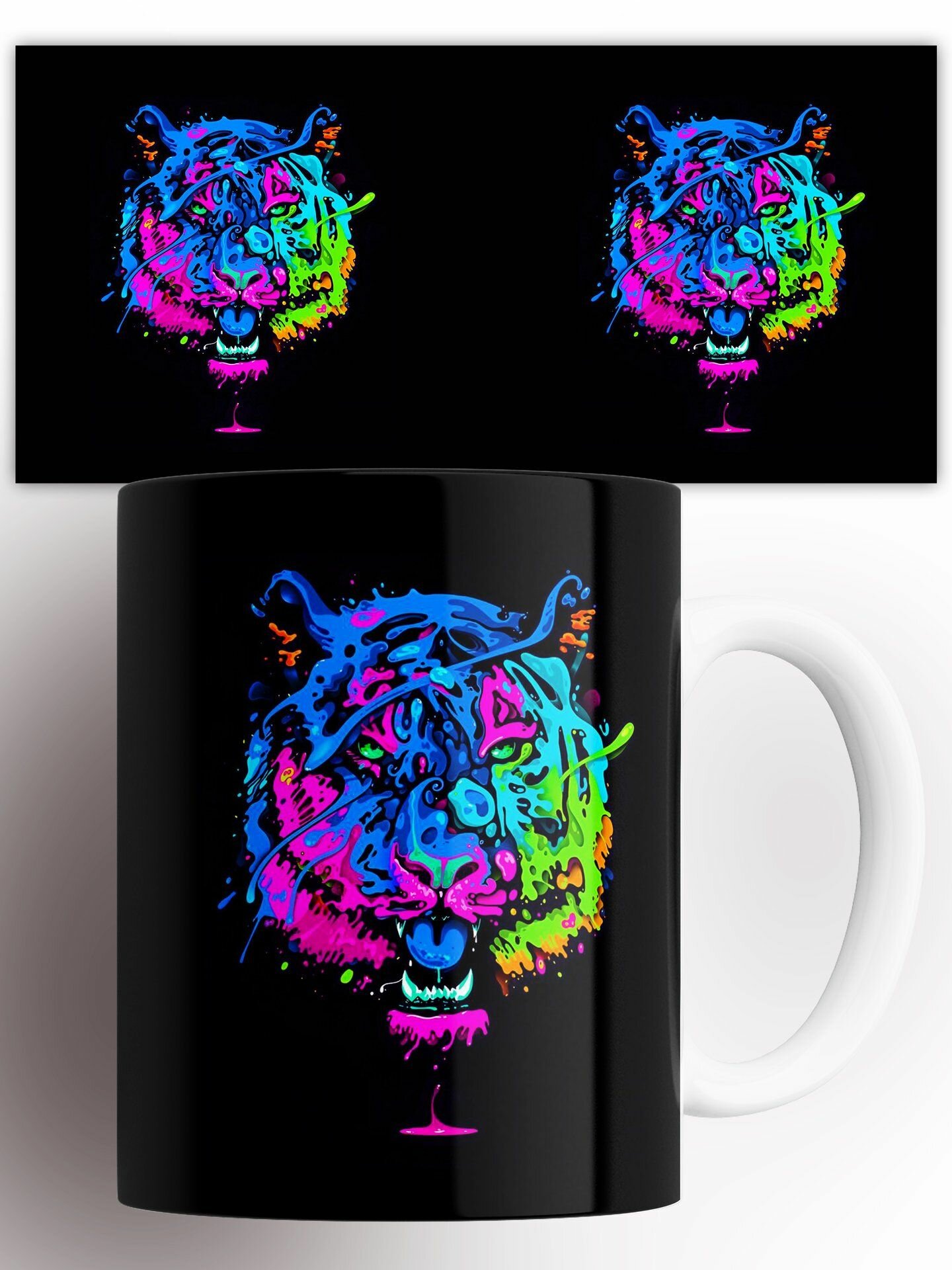 Кружка Тигр неон арт 330 мл