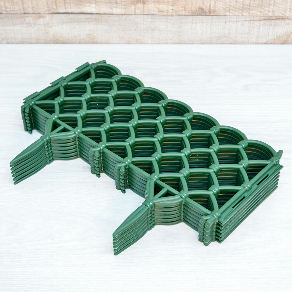 Заборчик декоративный "Фаберже" 2,8м, темно-зеленый, садовое ограждение из полипропилена для клумб