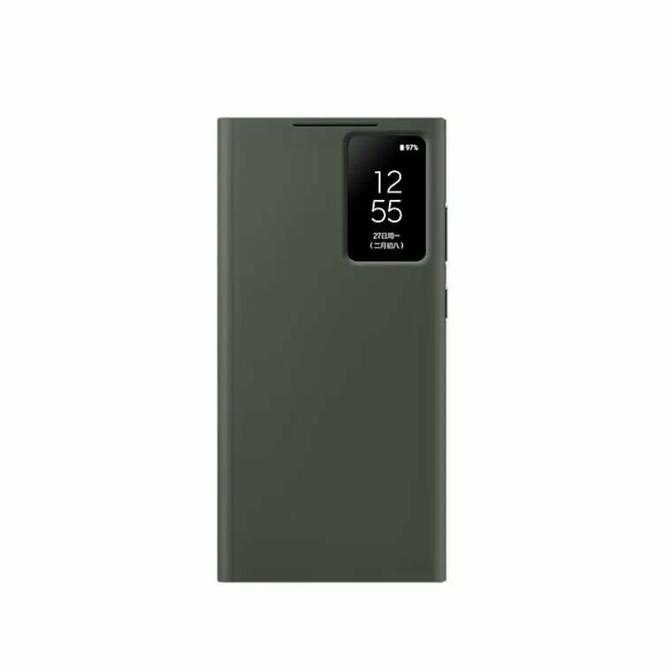 Тёмно-зелёный чехол-кошелёк для Samsung Galaxy S23+ с приложением и отделением для карт - бумажная коробка