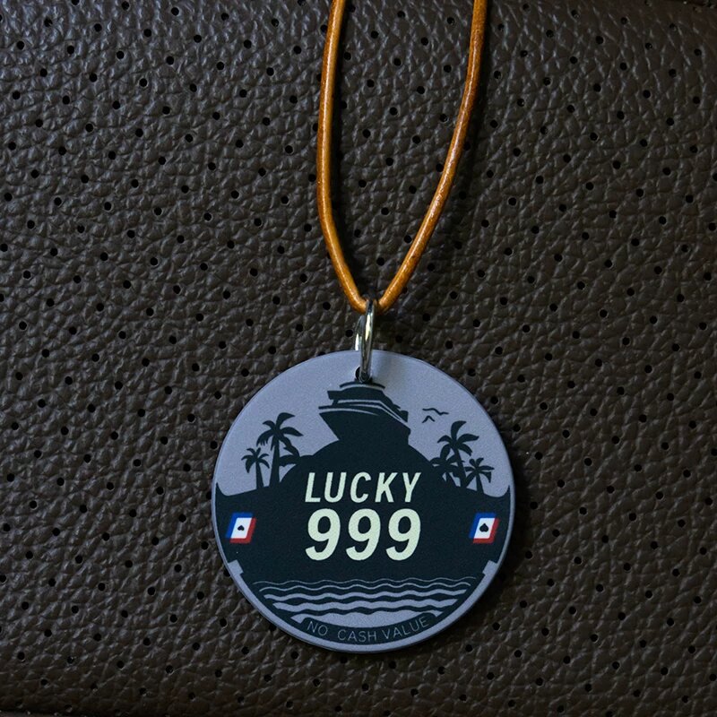 Черная керамическая чип-подвеска 999 для зеркала заднего вида с кожаным шнуром, ручная работа, удачный амулет