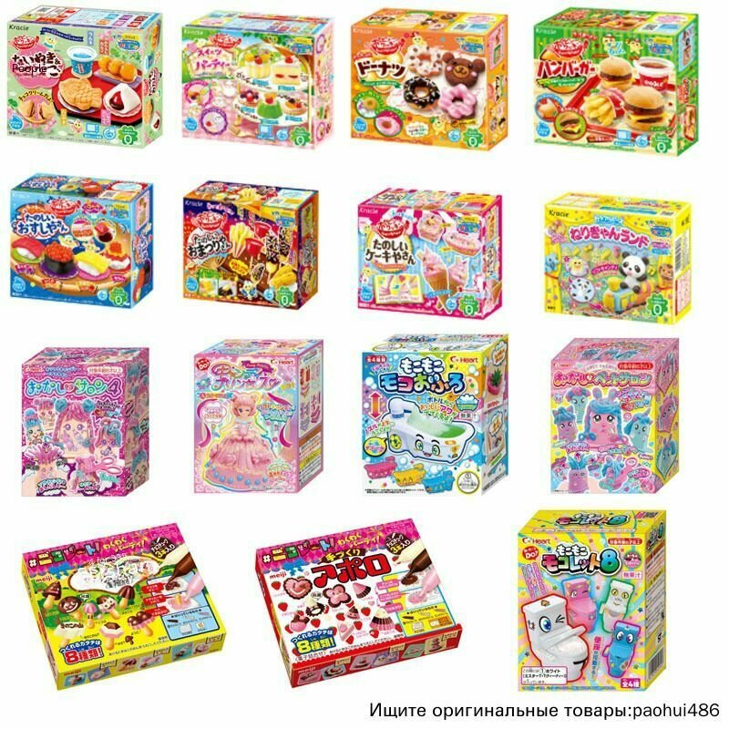 Наборы для детей - еда из порошка "сделай сам" Popin' Cookin' , "Панда", Япония(случайные три коробки)