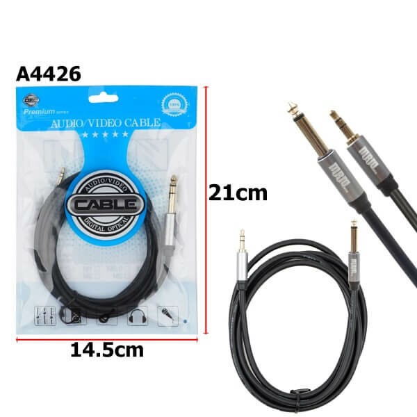 Кабель Аудио Premium H112 Jack 3,5mm to Jack 6,35mm M/M 1800mm