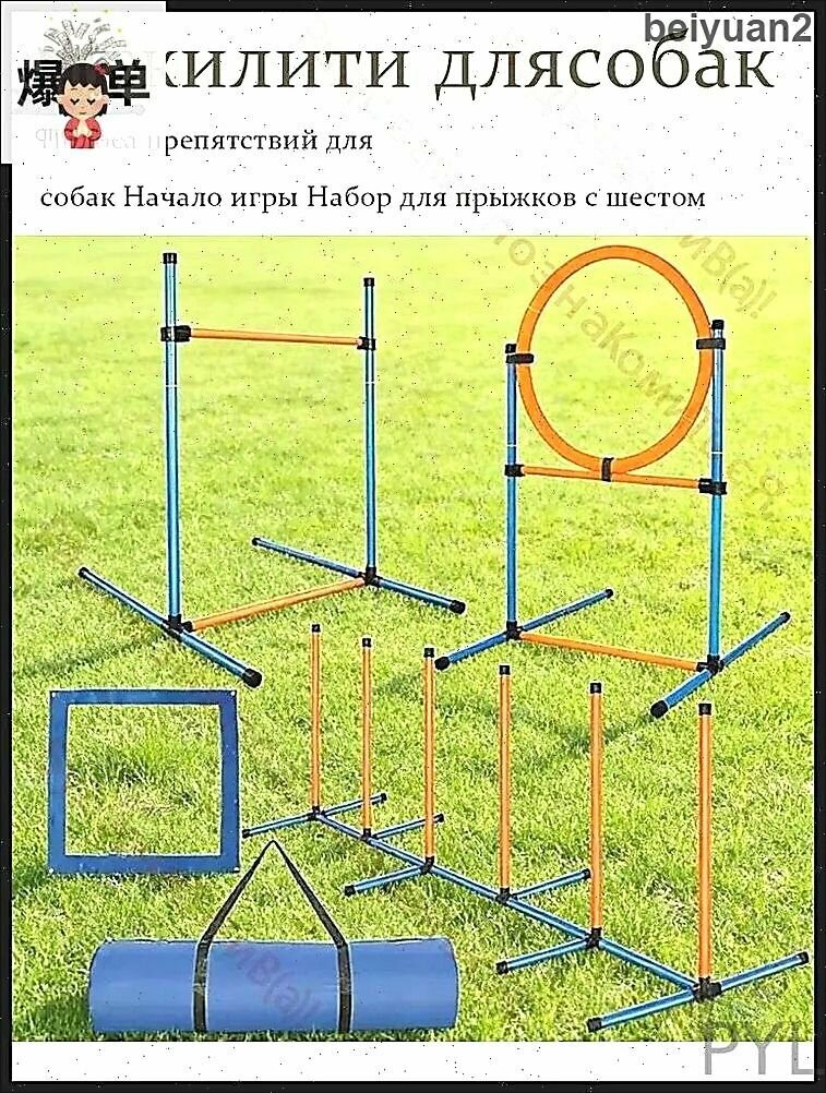 Аджилити для собак , Полоса препятствий для собак, Начало игры, Набор для прыжков с шестом