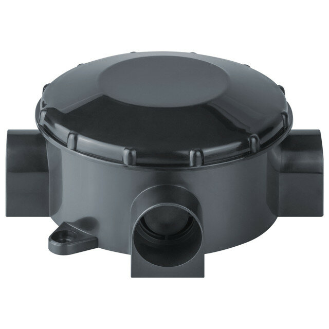Коробка монтажная NAVIGATOR 70х35 IP42 распаячная открытого монтажа трехрожковая черная, 3 выхода, 93760, Россия