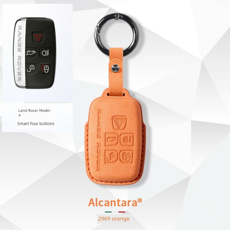 Чехол для ключа Land Rover для Range Rover Evoque, Velar, Discovery 4/5 - Оранжевый стиль кольца