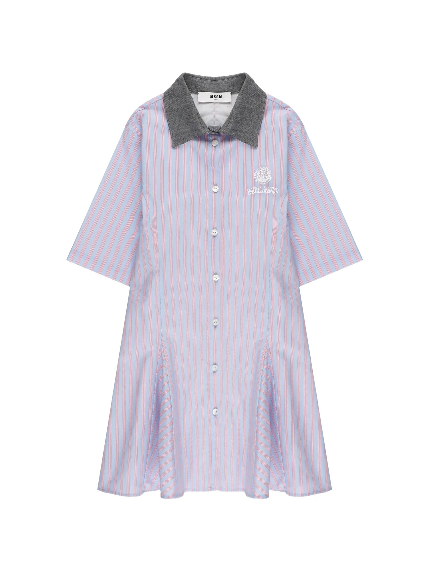 Платье Button-down striped collared cotton dress