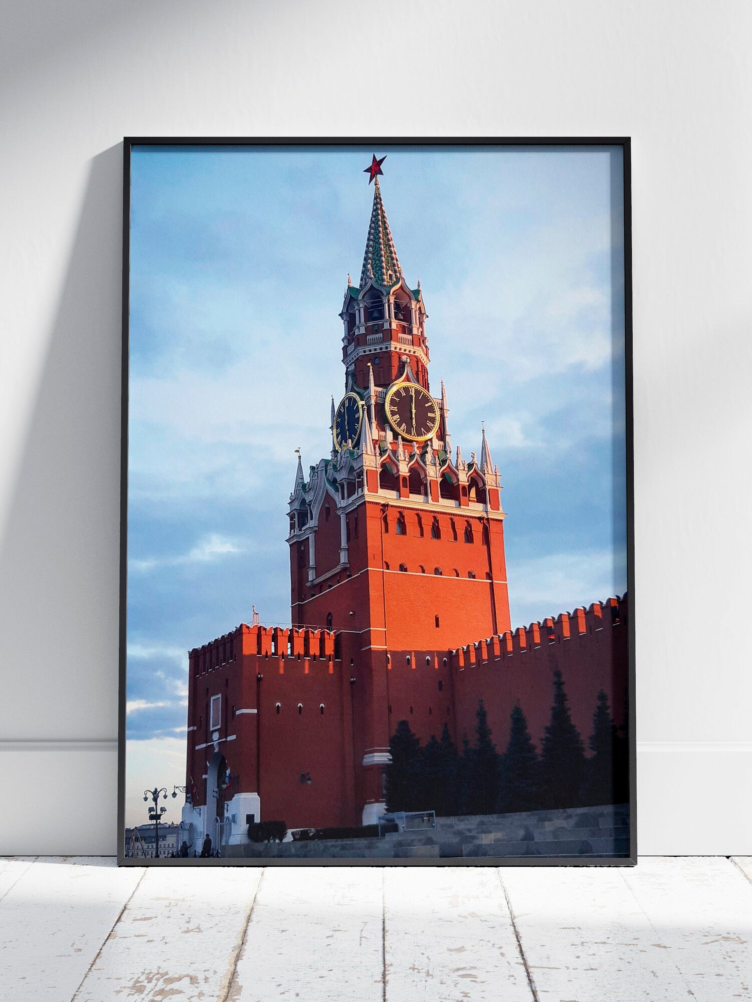 Плакат на стену для интерьера Достопримечательности (Красная площадь и Кремль 2) - Постер по туристическим местам формата A4 (21x30 см)