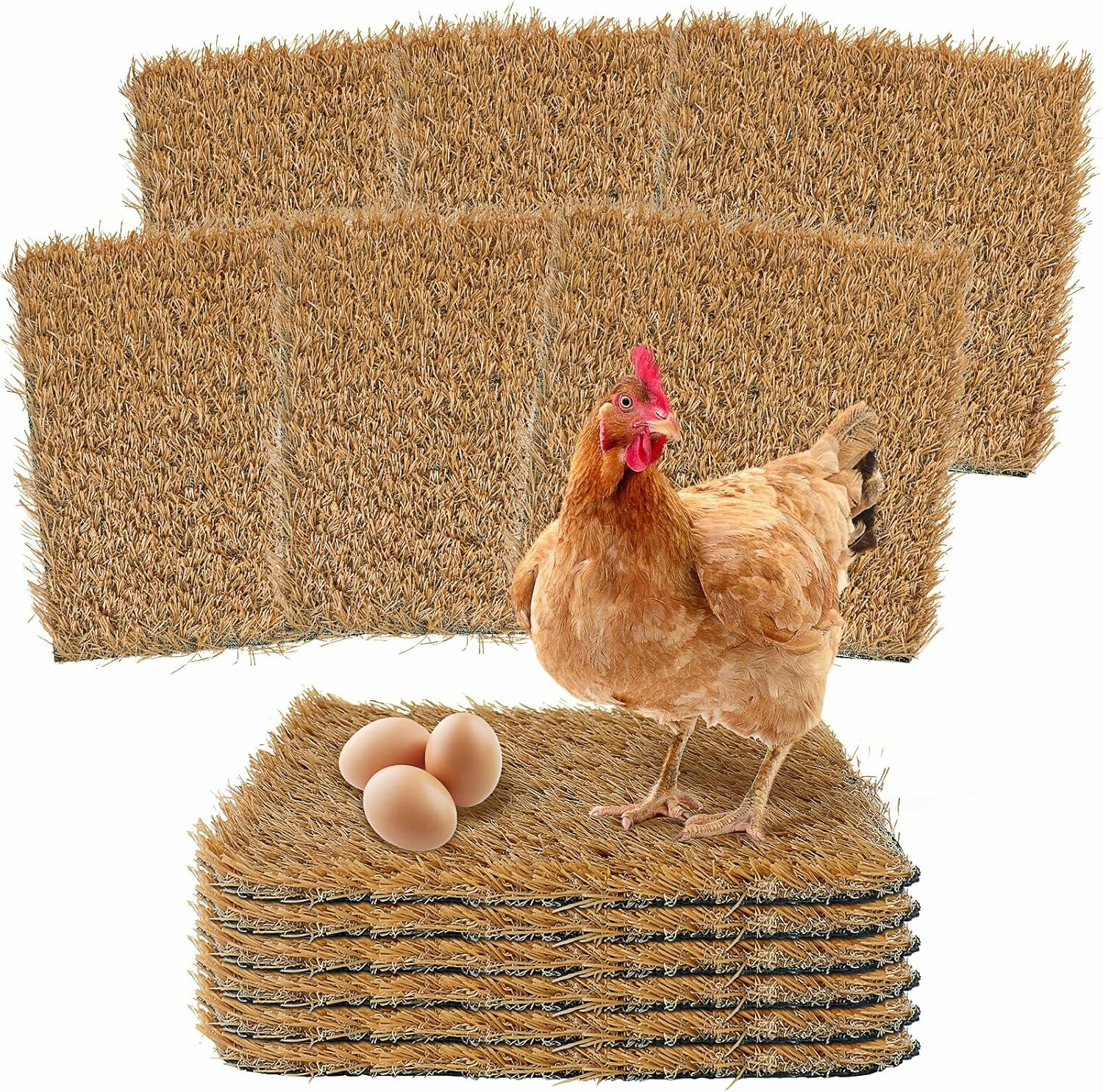 Набор из 6 моющихся подстилок для кур, 30x30 см