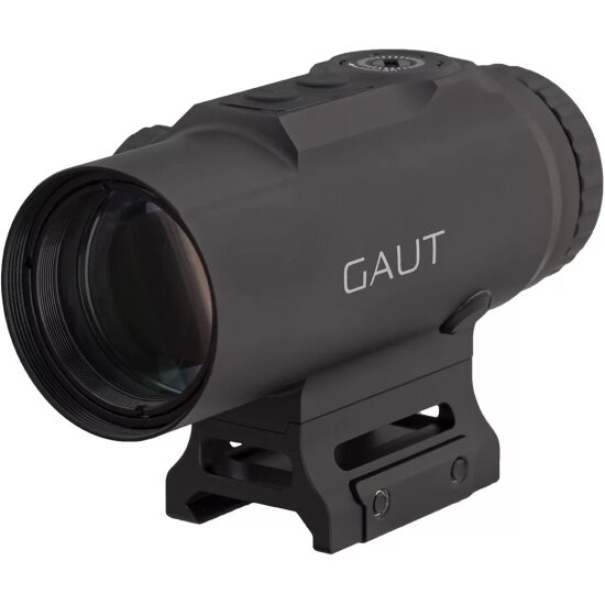 Прицел призматический Gaut Sapphire 5x30, HD, красная, 8+2NV, датчик движения, Picatinny, 1 MOA, CR2032, 98х47x64мм,247г