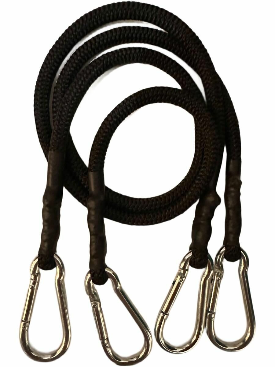 Резинка багажная, с карабинами, натуральный латекс, 60-120см, 2 шт.