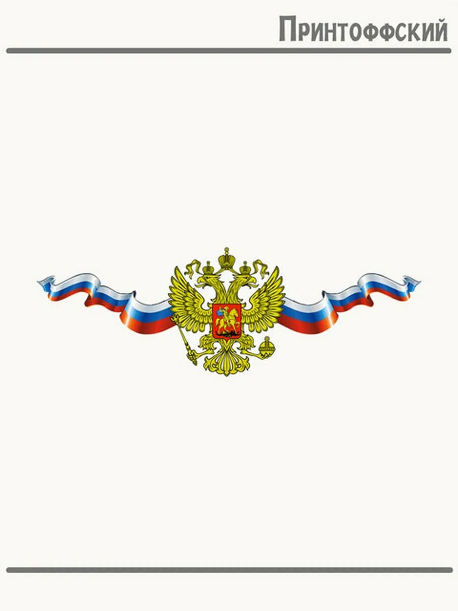 Термонаклейка для одежды и аксессуаров DTF-печать флаг россии с гербом