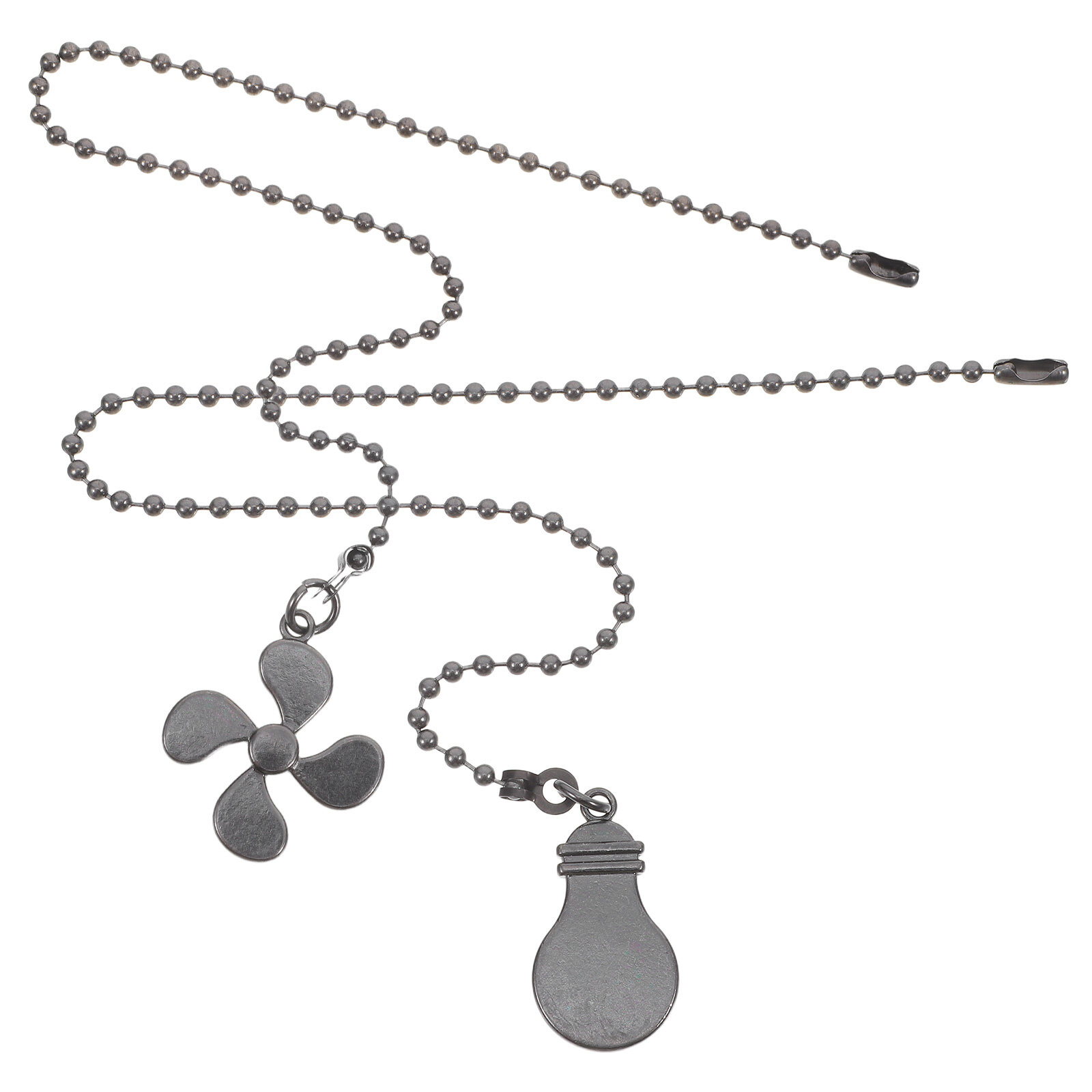 Четырехлопастный вентилятор с лампочкой, подвесной светильник, декоративный потолочный вентилятор-люстра с застежкой-молнией, 2 шт. (черный, цвет "пистолет")