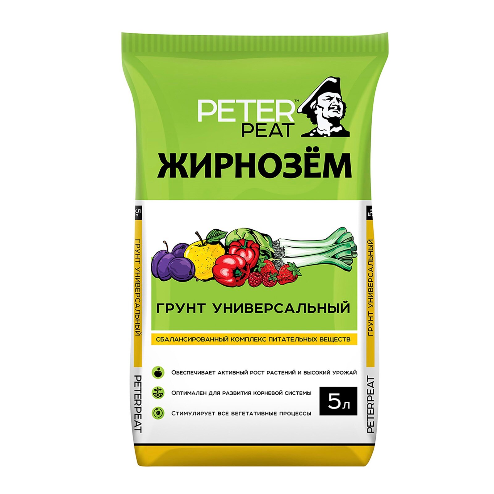 Грунт питательный универсальный "Peter Peat" Жирнозем, пакет 5 л.
