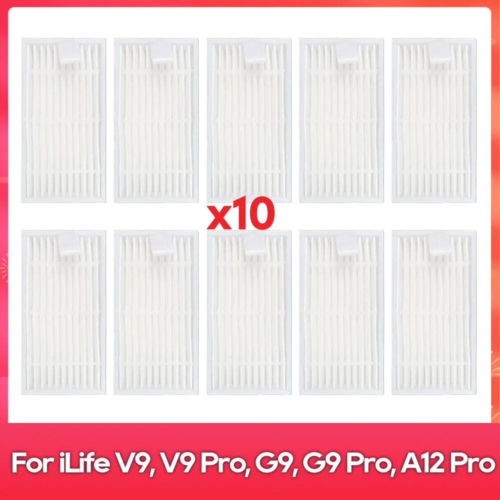 10x Фильтры для iLife V9/V9 Pro/G9/A12 Pro, Белый