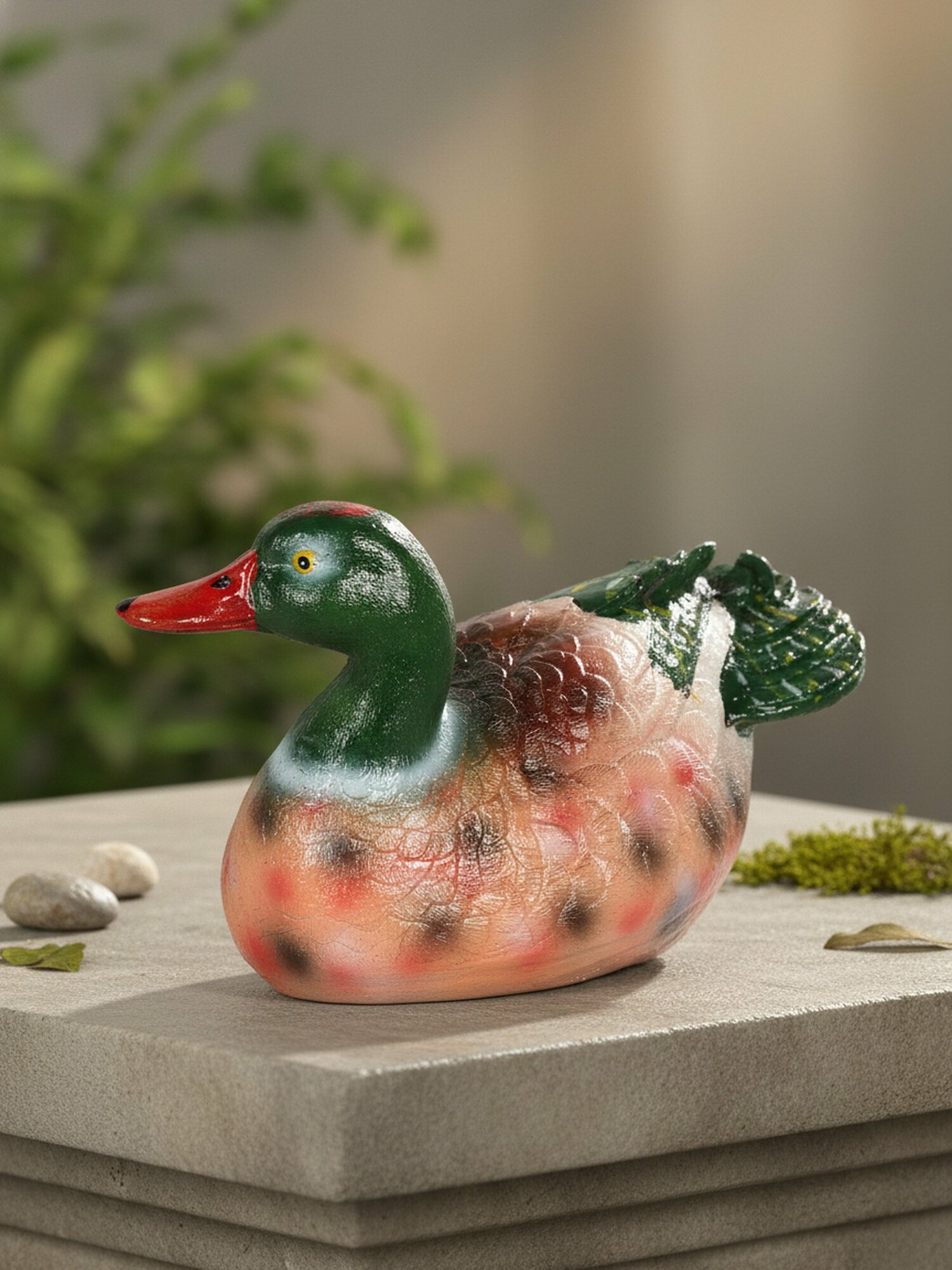 Садовая фигурка Утка 16х9х10 см из полистоуна, декоративная статуэтка для дачи и сада, маленький аксессуар Y4-11224
