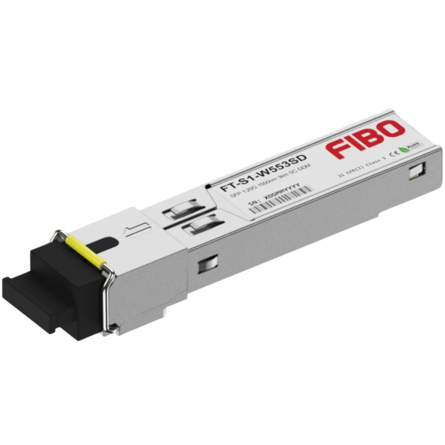 FIBO FT-S1-W553SD Трансивер/ FIBO FT-S1-W553SD SFP модуль WDM, 1.25 G, 3 км, TX 1550 нм, RX 1310 нм, SC, DDM