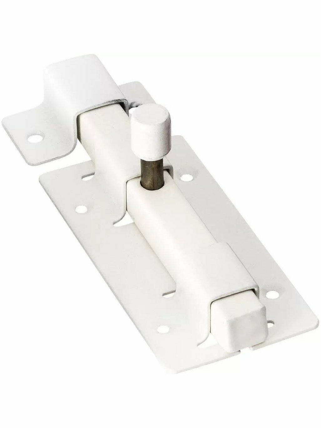 Задвижка дверная Секрет-Киров ЗД-06, ригель квадратный, цвет белый, артикул 12576. Надежная фурнитура для дверей.