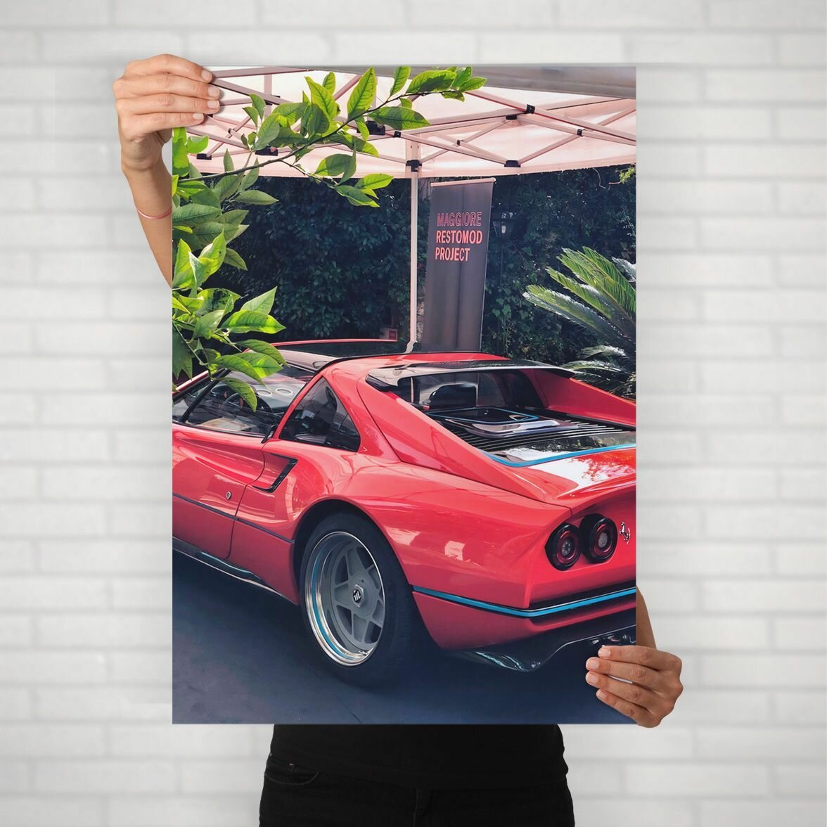 Плакат на стену для интерьера Культовые машины (Ferrari 308 GTB - GTS 10) - Постер по легендарным ретро автомобилям формата А1 (60x84 см)