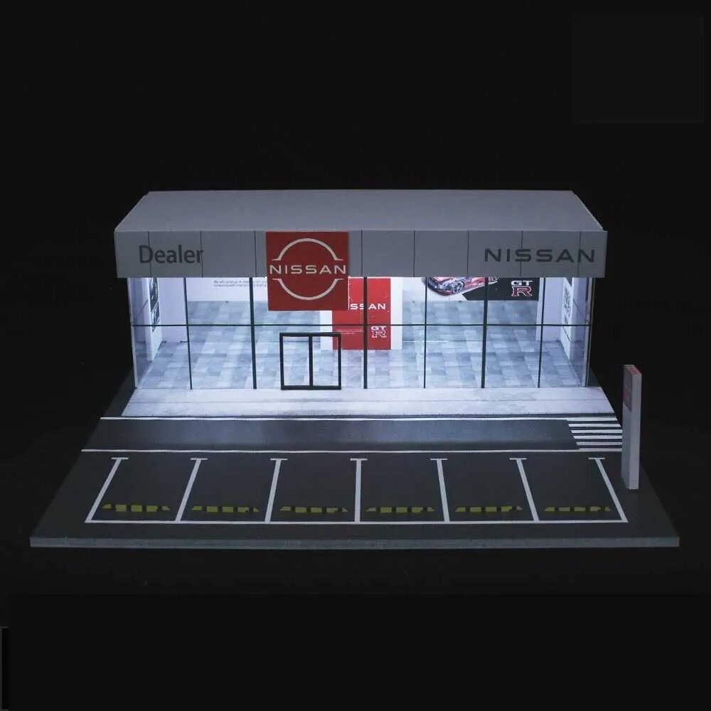 MoreArt 1:64 NISSAN сцена сборки автосалона Модель автосалона Nissan, PVC/ABS/Акрил, масштаб 1:64