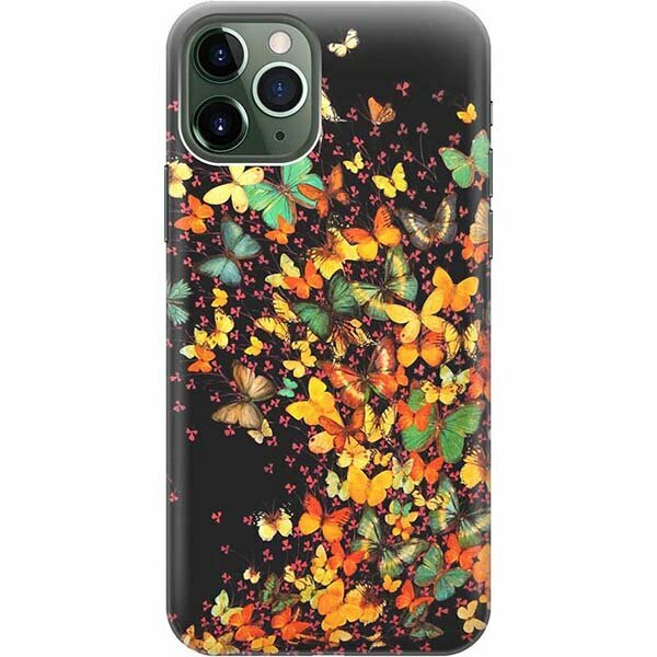 Силиконовый чехол на Apple iPhone 11 Pro Max / Эпл Айфон 11 Про Макс с рисунком "Взрыв бабочек"