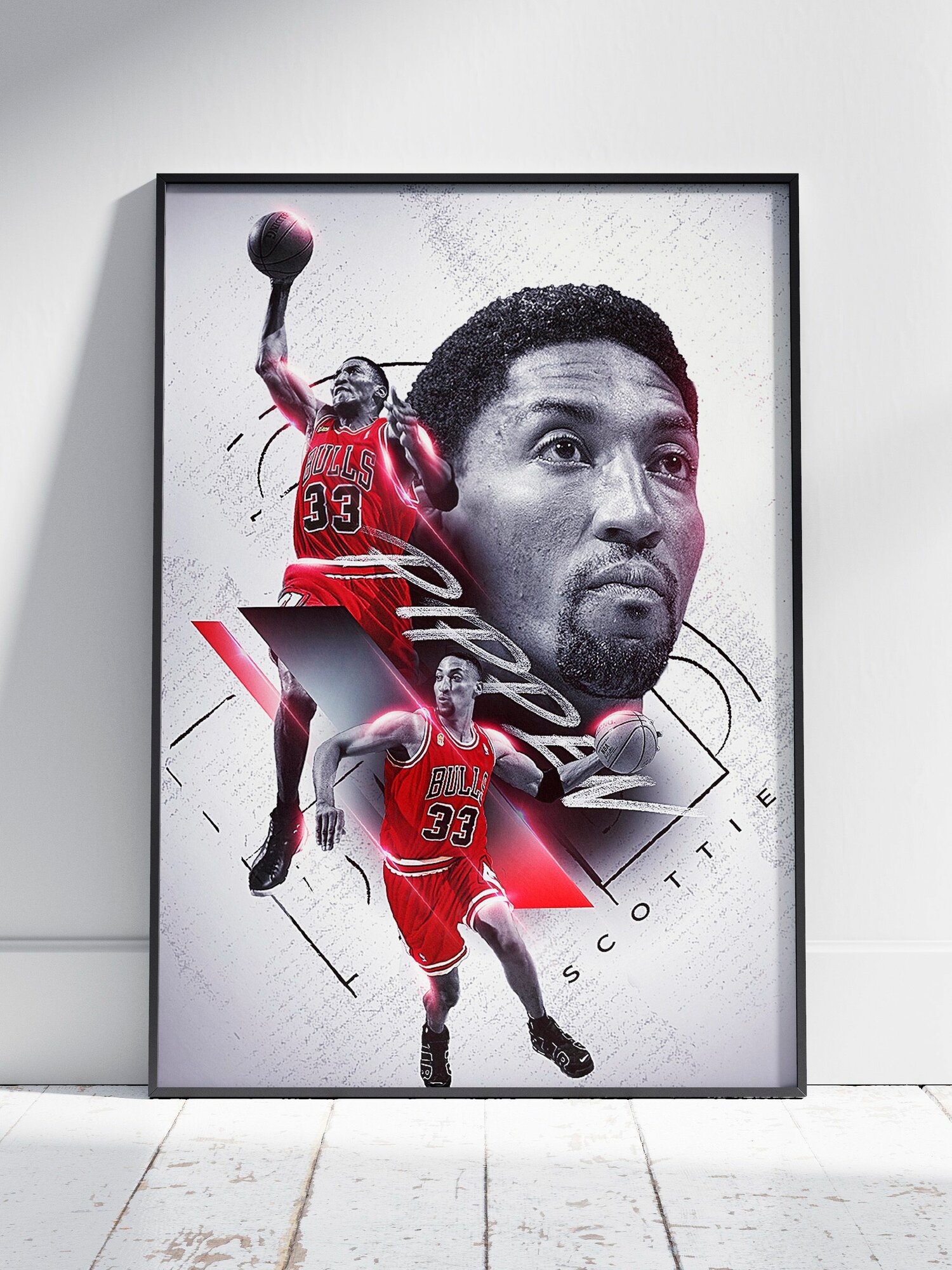 Плакат на стену для интерьера Легенды Баскетбола (Скотти Пиппен - Scottie Pippen 4) - Постер по спорту и физической активности формата A4 (21x30 см)