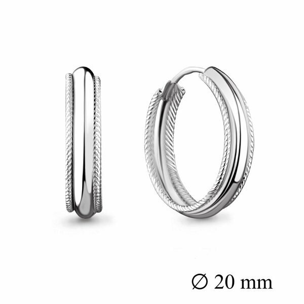 Серьги конго Abis, серебро, 925 проба, родирование