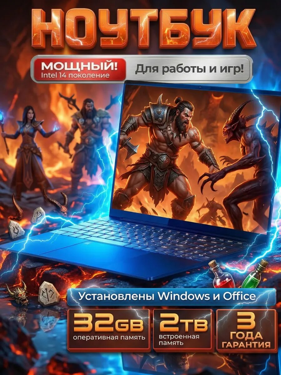 Ноутбук 2026 Intel Core Ultra X9 388H / 32GB RAM / 2TB SSD / Windows, Office