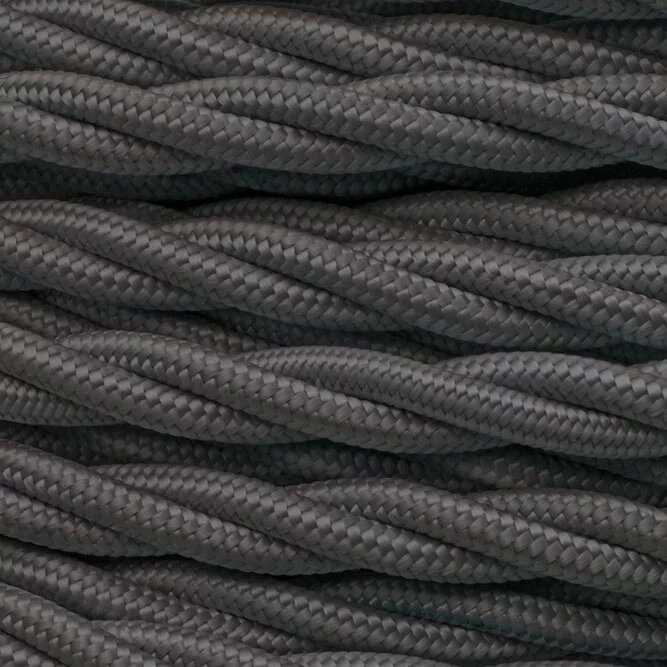 Ретро витой провод BIRONI 3х2,5, графит (матовый), 10 метров