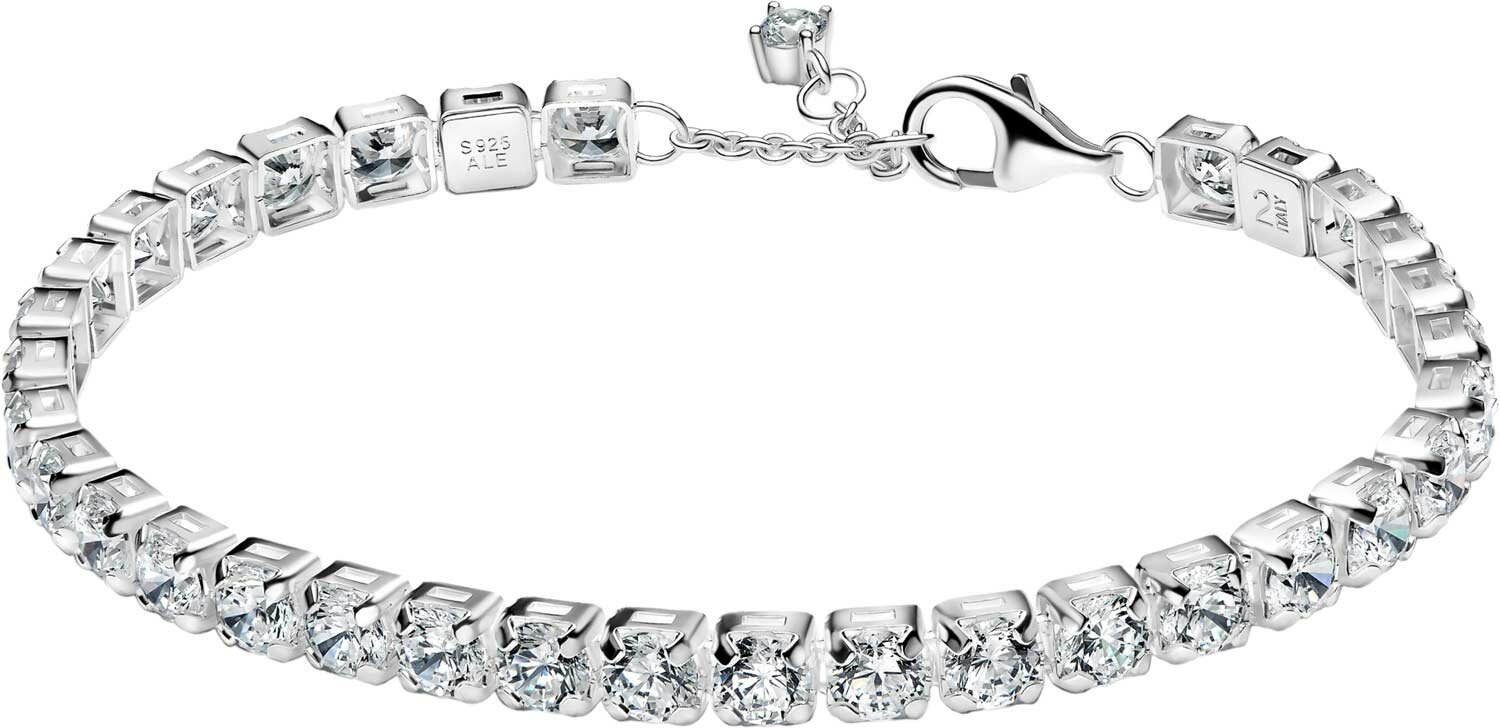 Браслет PANDORA, серебро, 925 проба, фианит