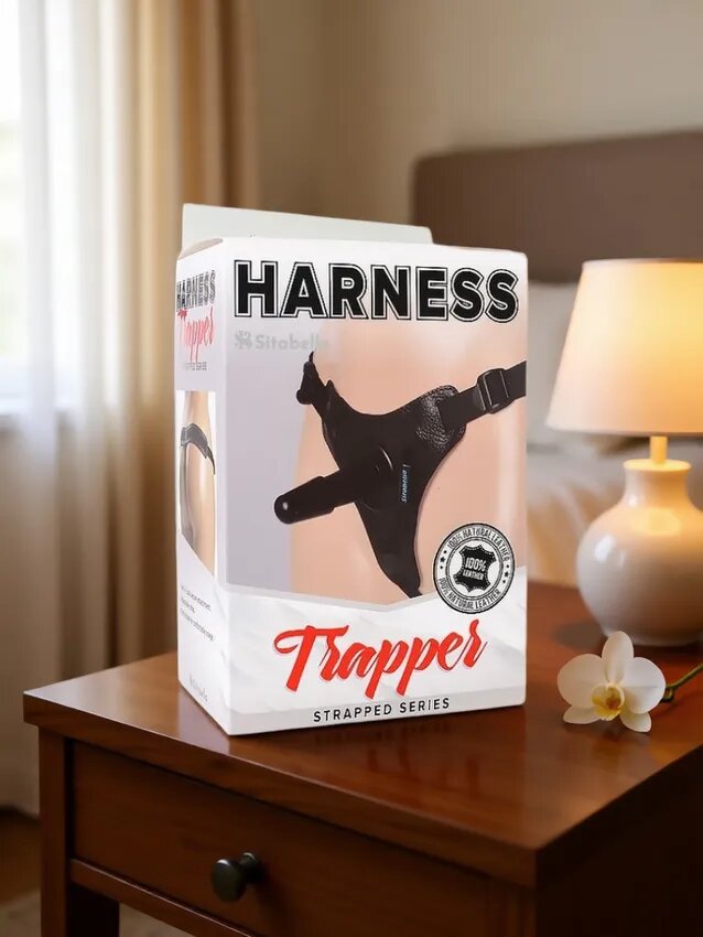 Sitabella Трусики для страпона из натуральной кожи Harness Trapper, 3157-1 размер XL, черный