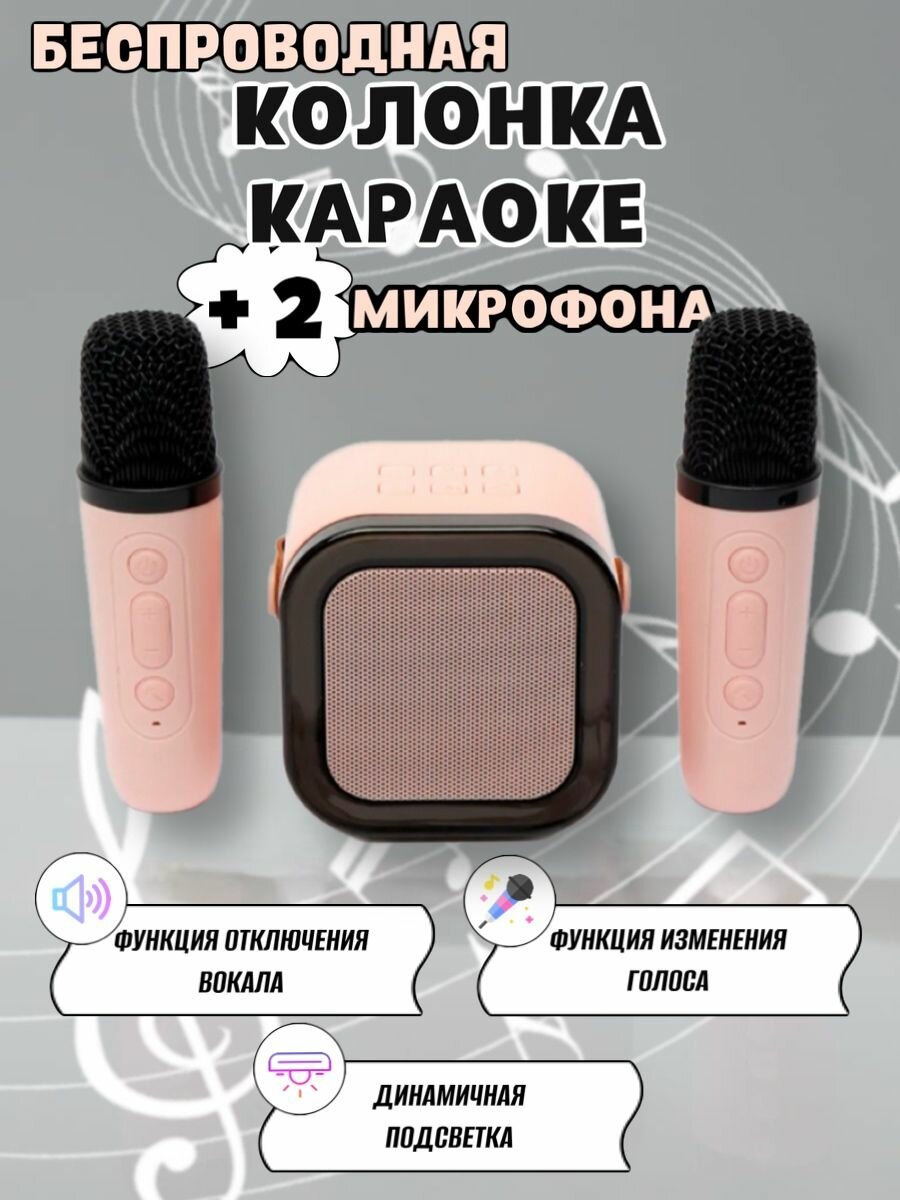 Колонка караоке с микрофонами подарок