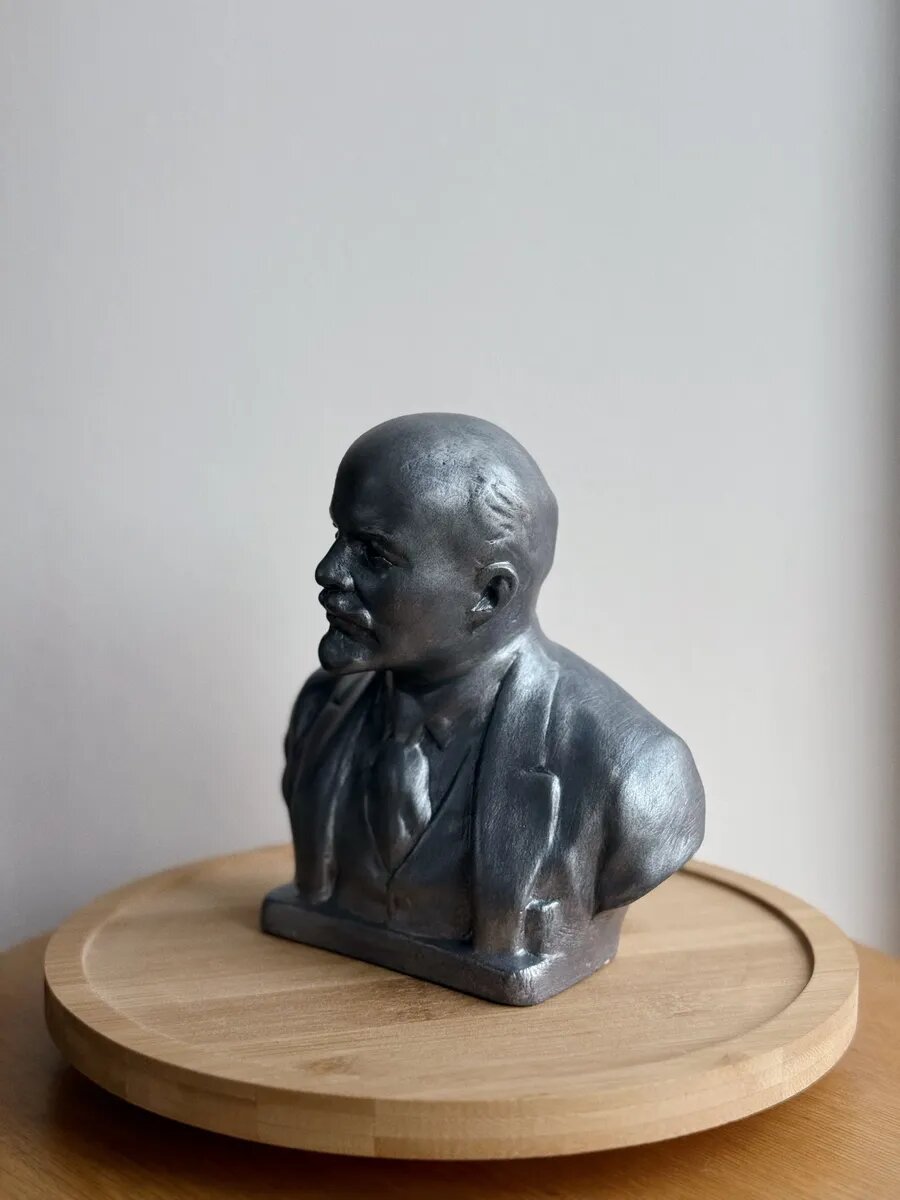 Статуэтка бюст Ленина, 17 см, из гипса, ручная работа, в цвете — фото 1