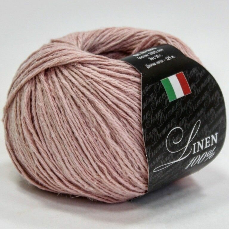 Лён 100% SEAM (мягкий) 50гр*125м*5шт розово-бежевый №12
