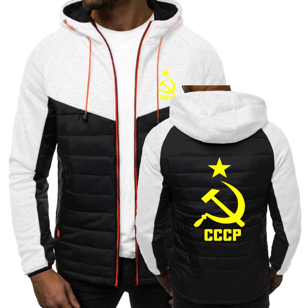 2024, весенне-осенние мужские куртки CCCP с русским логотипом, модные СССР, Советский Союз, популярные высококачественные лоскутные хлопковые куртки на молнии