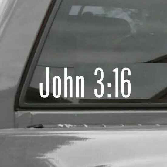 2 шт. черные виниловые наклейки на авто JOHN 3:16 1,5x4,5 дюйма