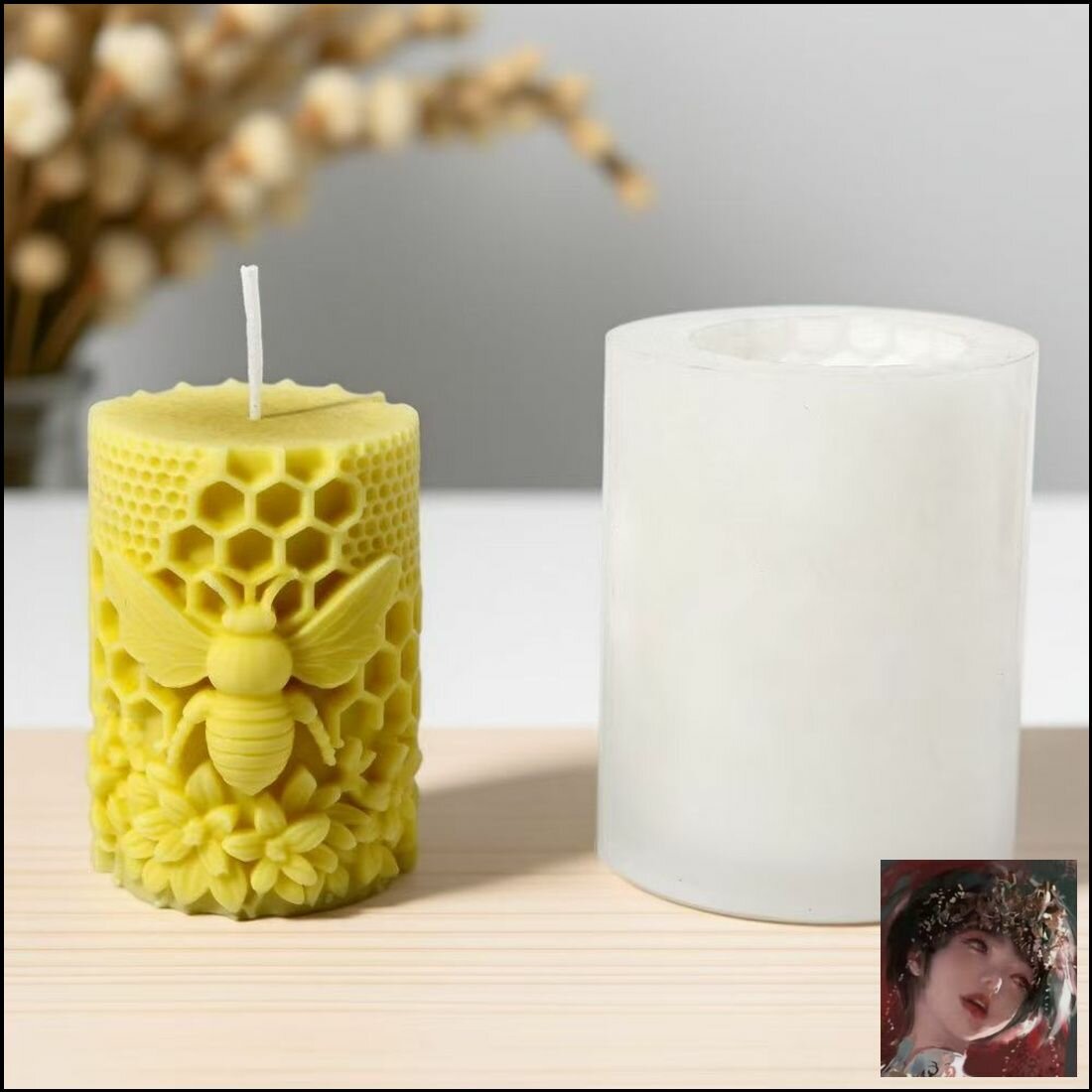 Силиконовая форма 3D "Пчелы и соты": для свечей, ароматерапии и DIY с легким извлечением
