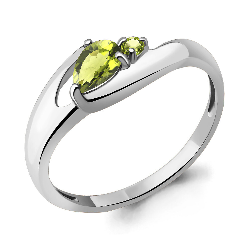 Кольцо, серебро, 925 проба, хризолит