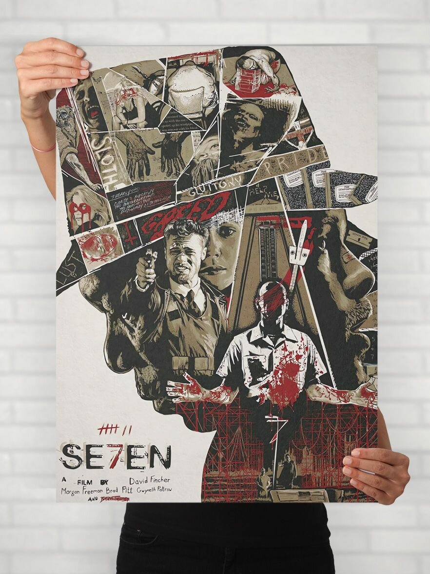 Плакат на стену для интерьера Семь (Se7en 3) - Постер по фильму кино формата А1 (60x84 см)