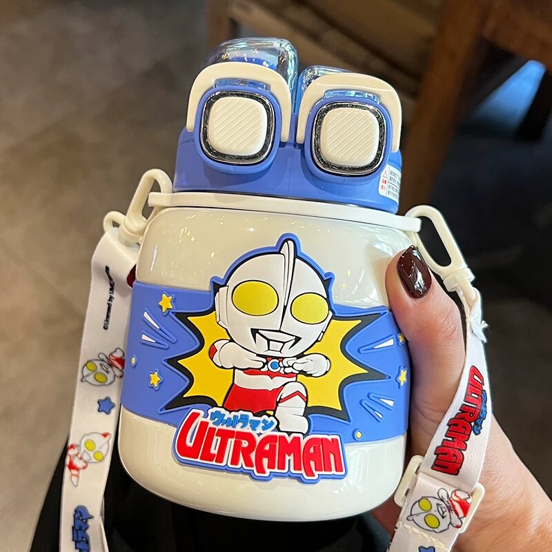 Ultraman детьми термос-стакан для мальчиков, 620 мл сине-белый нержавеющая сталь портативная бутылка без наклеек