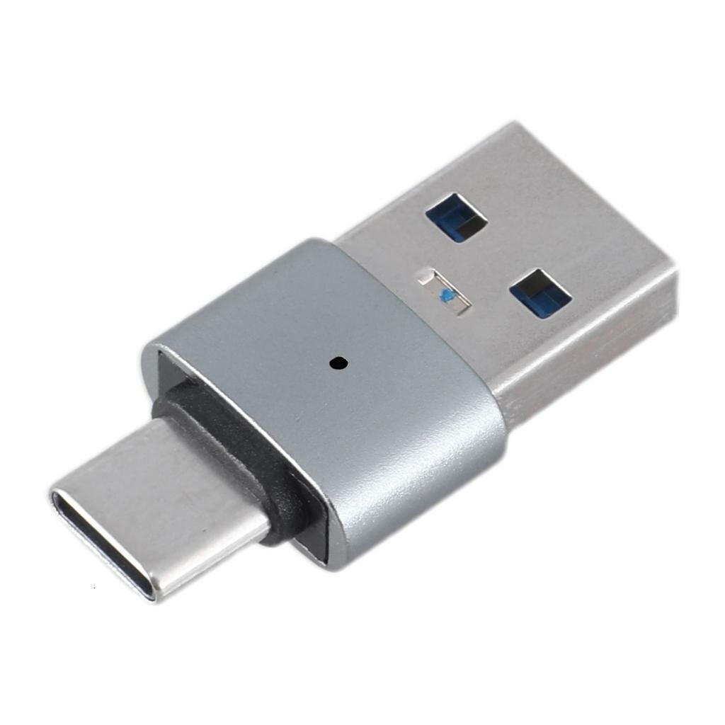 Металлический переходник USB-A 3.0 — USB-C, Круглый со светлым ГР