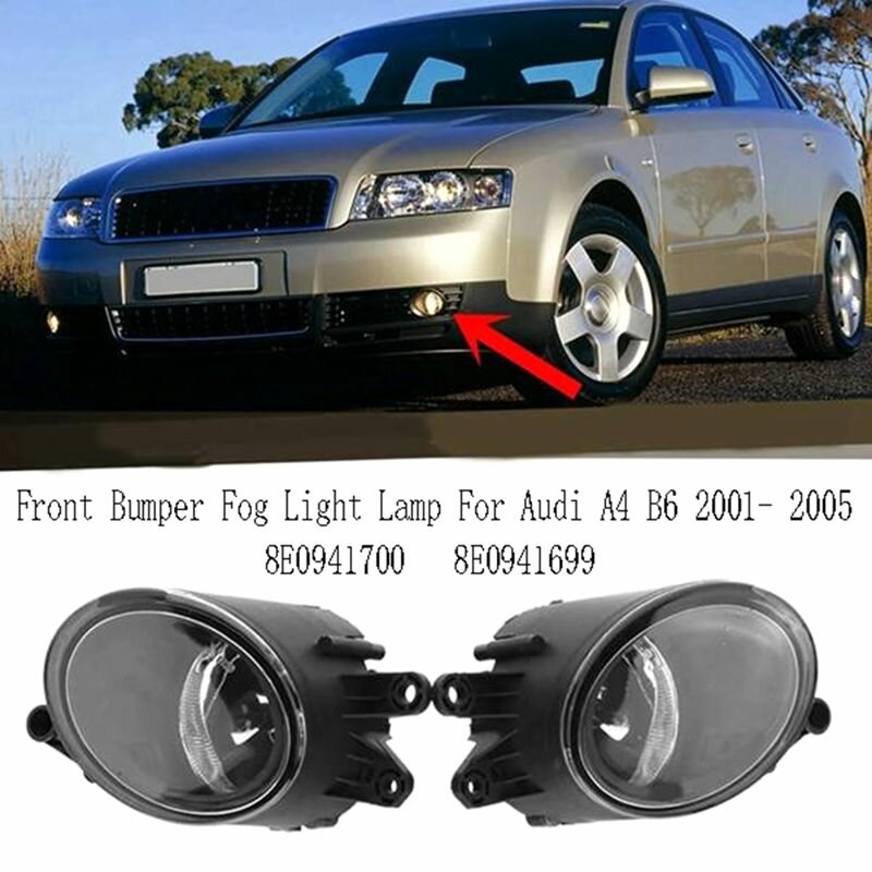 Противотуманная фара переднего бампера правая 8E0941700 для Audi A4 B6 2001-2005, RS4, RS4 Cabriolet, черная новая
