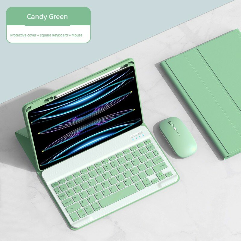 Чехол с клавиатурой для iPad Pro/Air 10.9-12.9" с тихим Bluetooth-мышью, противоударный силиконовый офисный комплект