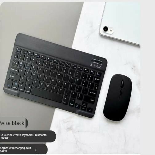 Беспроводная клавиатура с Bluetooth для планшета Honor X9 11 дюймов с мышью и зарядным кабелем - Черный