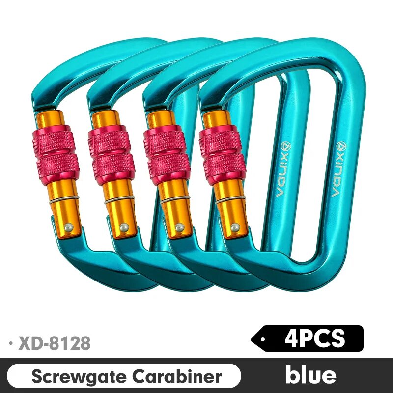 Xinda карабин бирюзовый Screw Blue 4, 4 шт